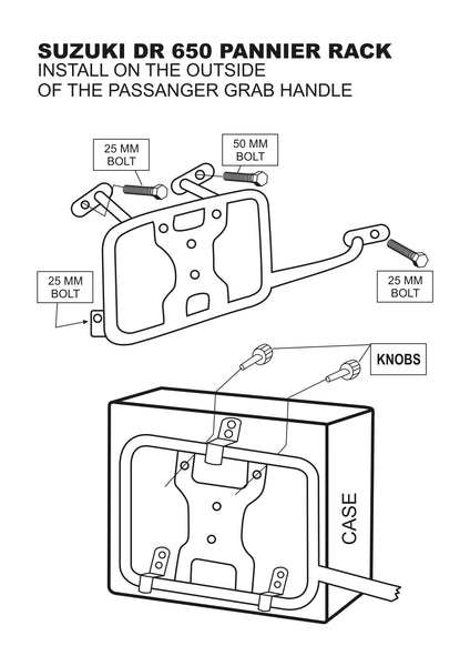 1996-2025 Suzuki DR650 Multi use Pannier mounting rack – dirtracks.com